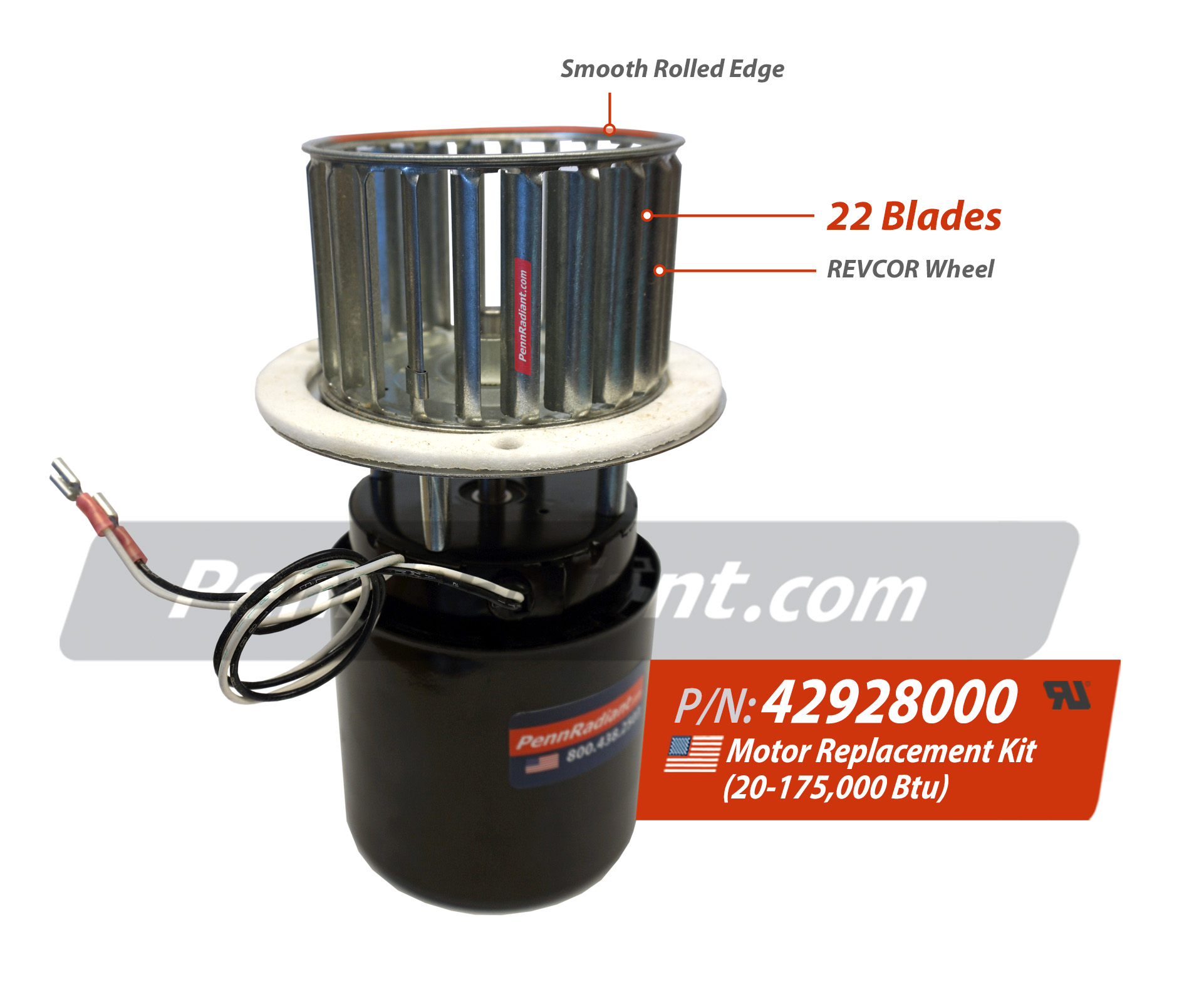 Space Ray / Sunstar Motor Replacement kit 42928000 On Penn Radiant Products